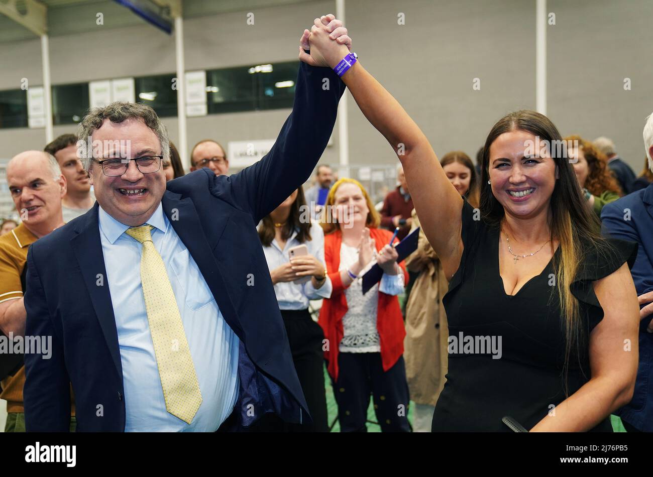 Alliance Party's Sorcha Eastwood celebrates with Alliance Party MP ...