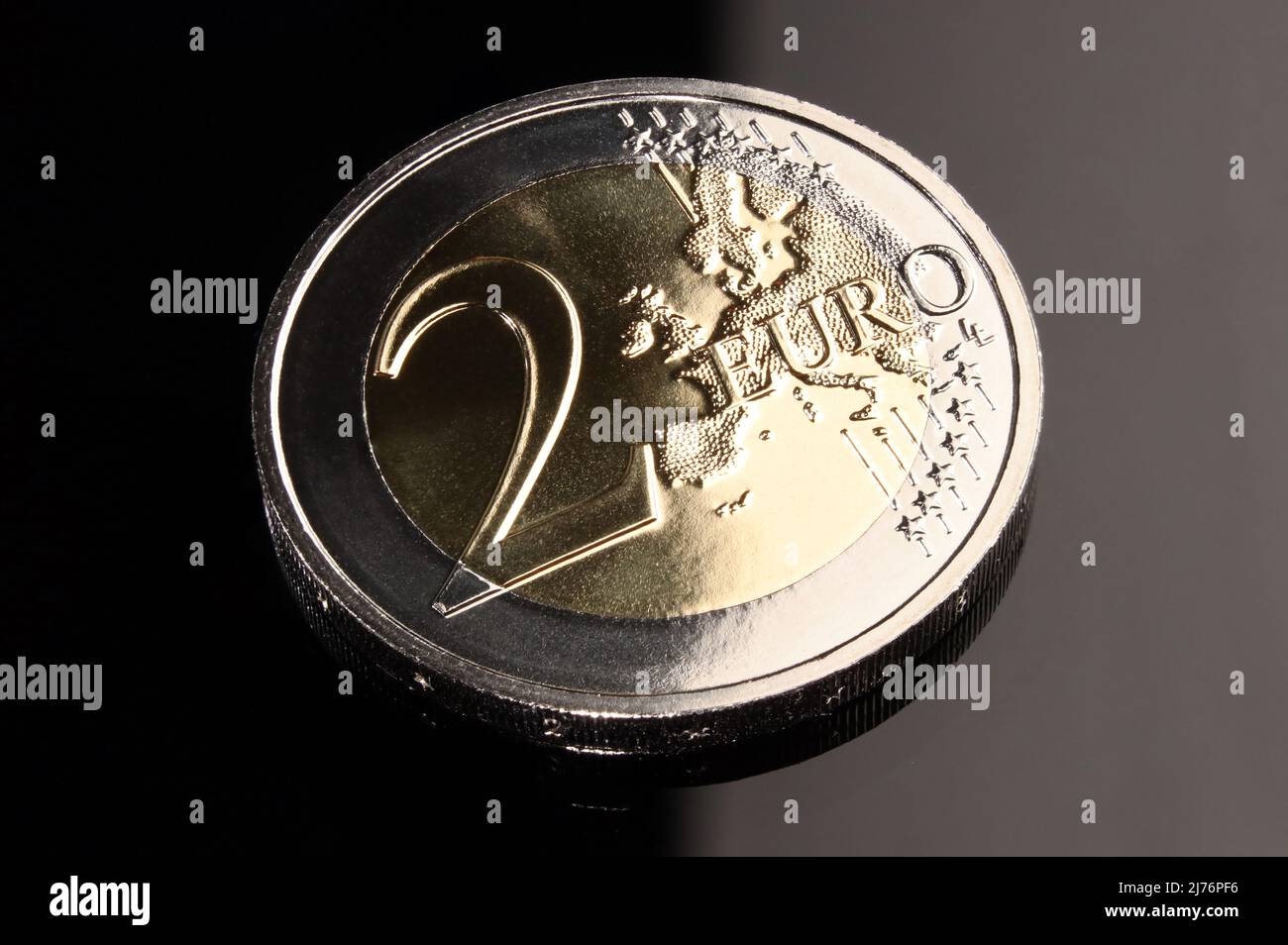 European Union, 2 euro bimetallic coin common face pattern, european ...
