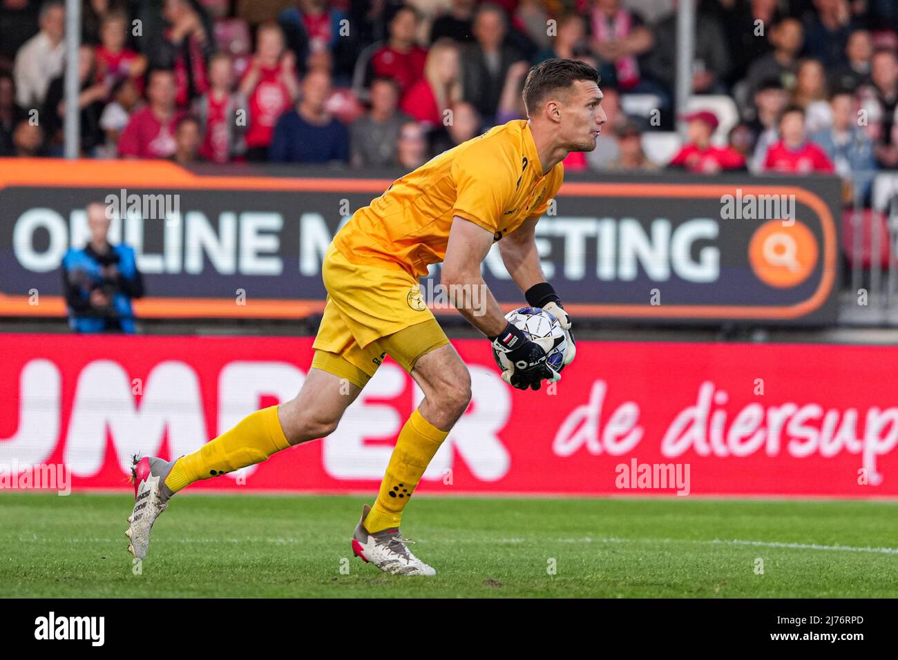 ALMERE, NETHERLANDS - MAY 6: Goalkeeper Nordin Bakker of Almere City FC during the Dutch ...