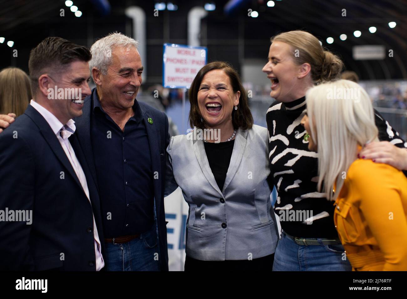 (left to right) Sinn Fein's Daniel Baker, Pat Sheehan, President Mary ...