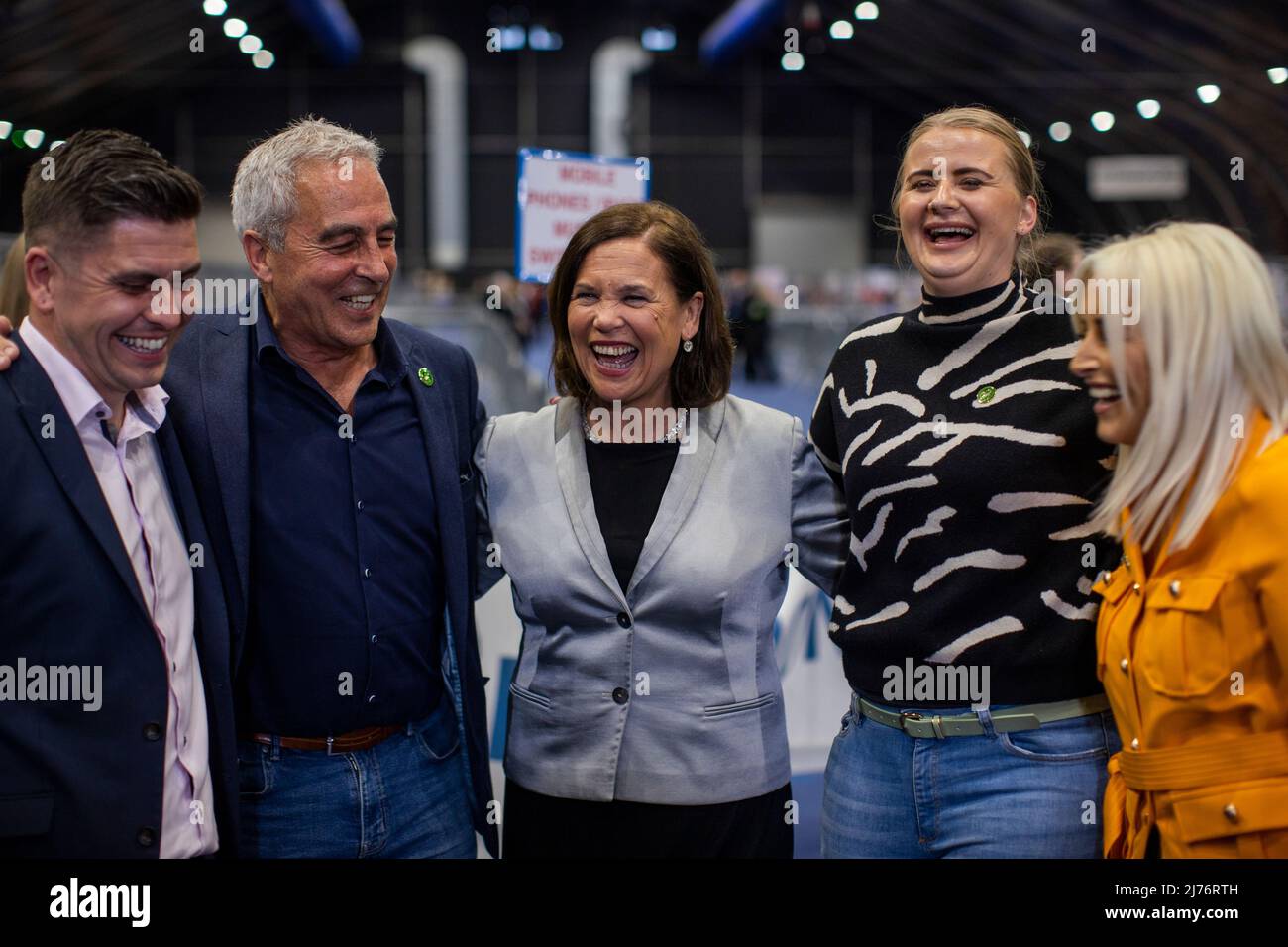(left to right) Sinn Fein's Daniel Baker, Pat Sheehan, President Mary ...