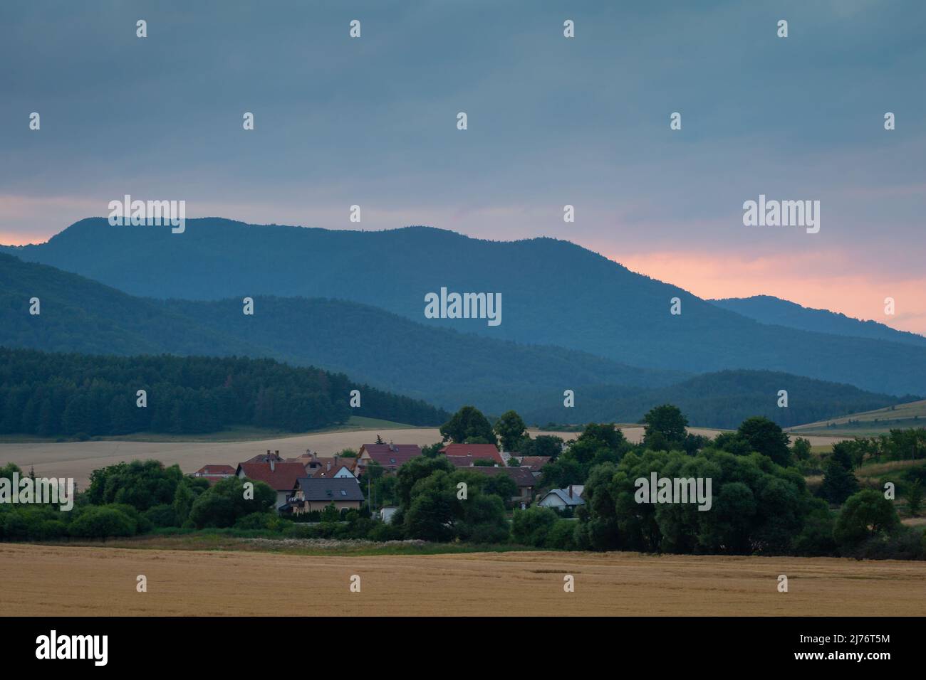 Ondrasova village and Mala Fatra mountains in northern Slovakia Stock ...