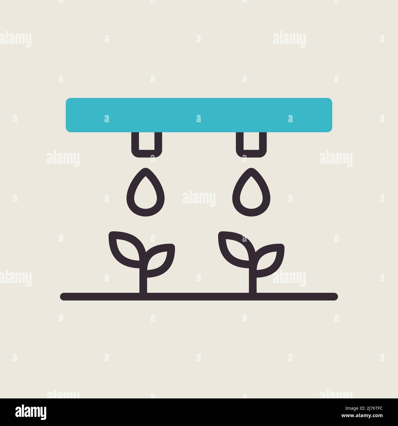 Drip irrigation system isolated vector icon. Agriculture sign. Graph ...