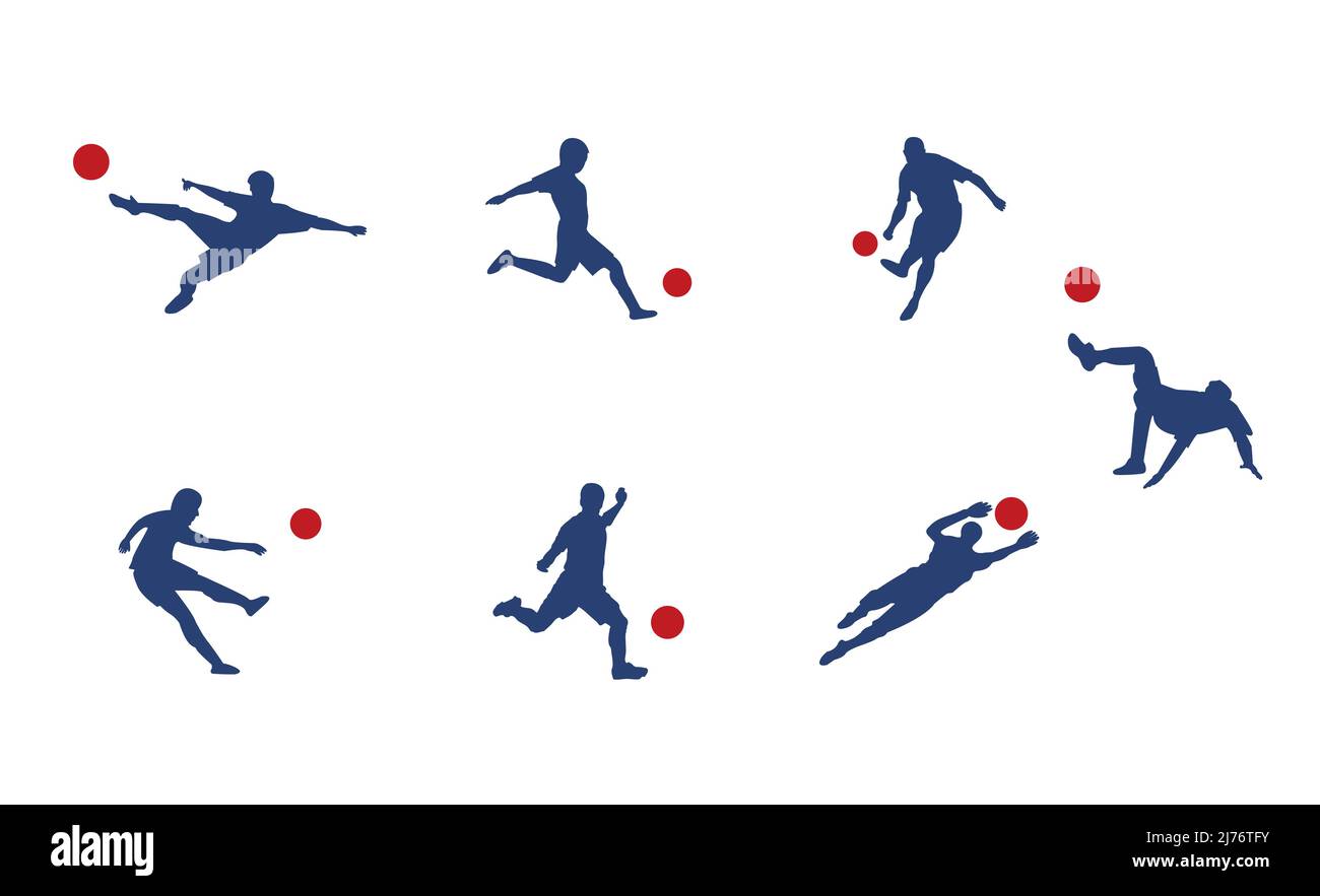 Soccer Player Different Poses Stock Vector Image & Art - Alamy