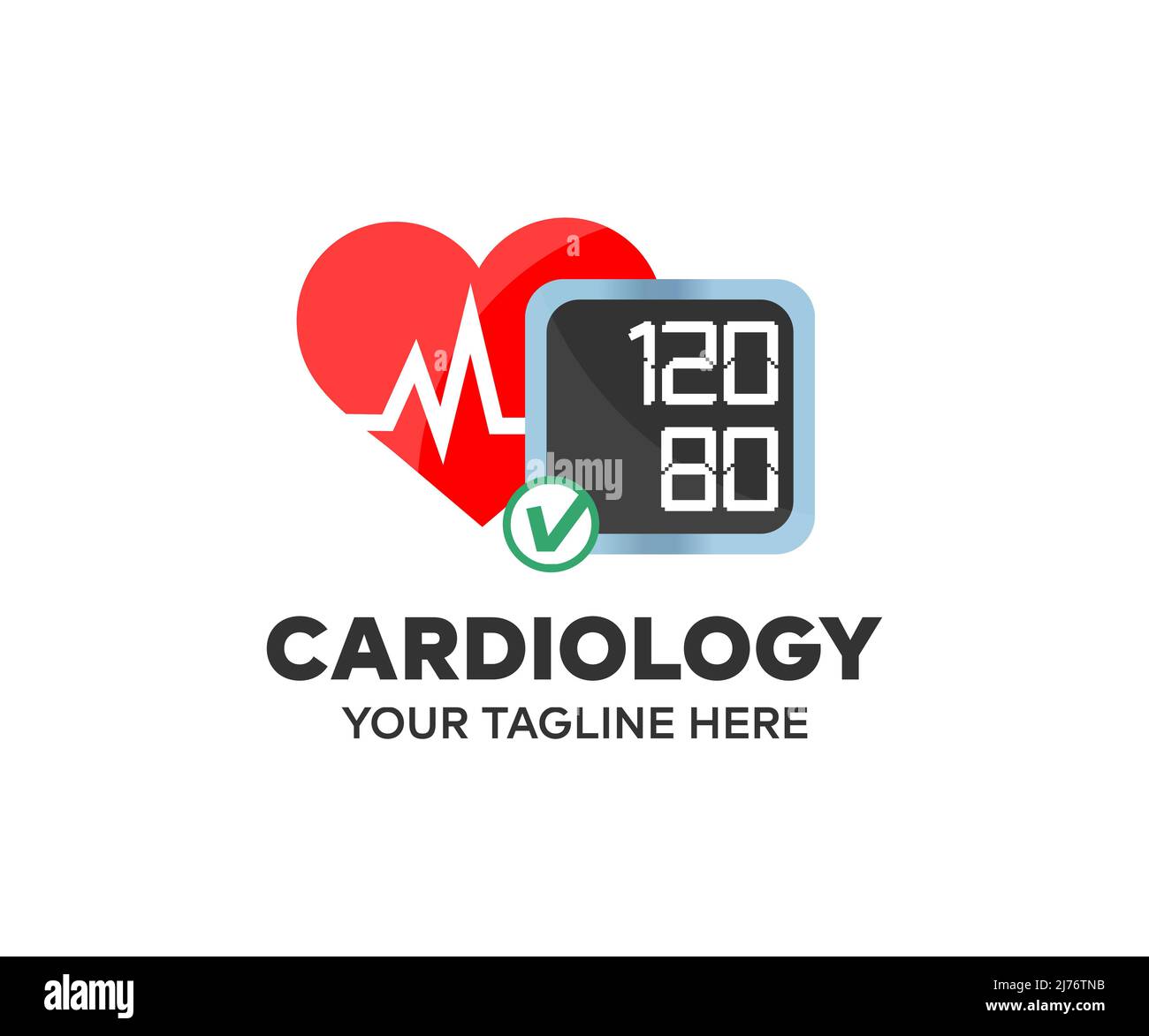 Hypertension, hypotension disease, cardiology, medical concept logo ...