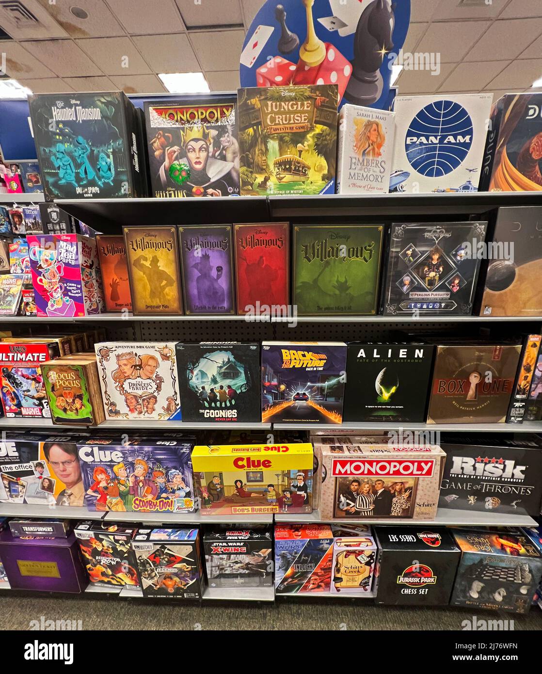 Popular board games on display for sale at a bookstore. Board games had ...