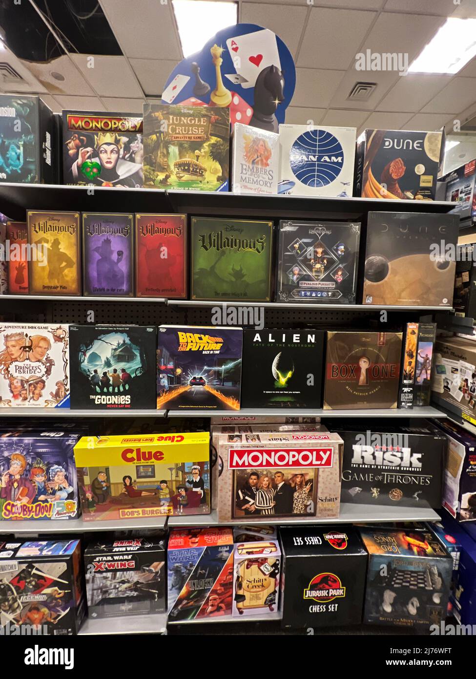 Popular board games on display for sale at a bookstore. Board games had ...