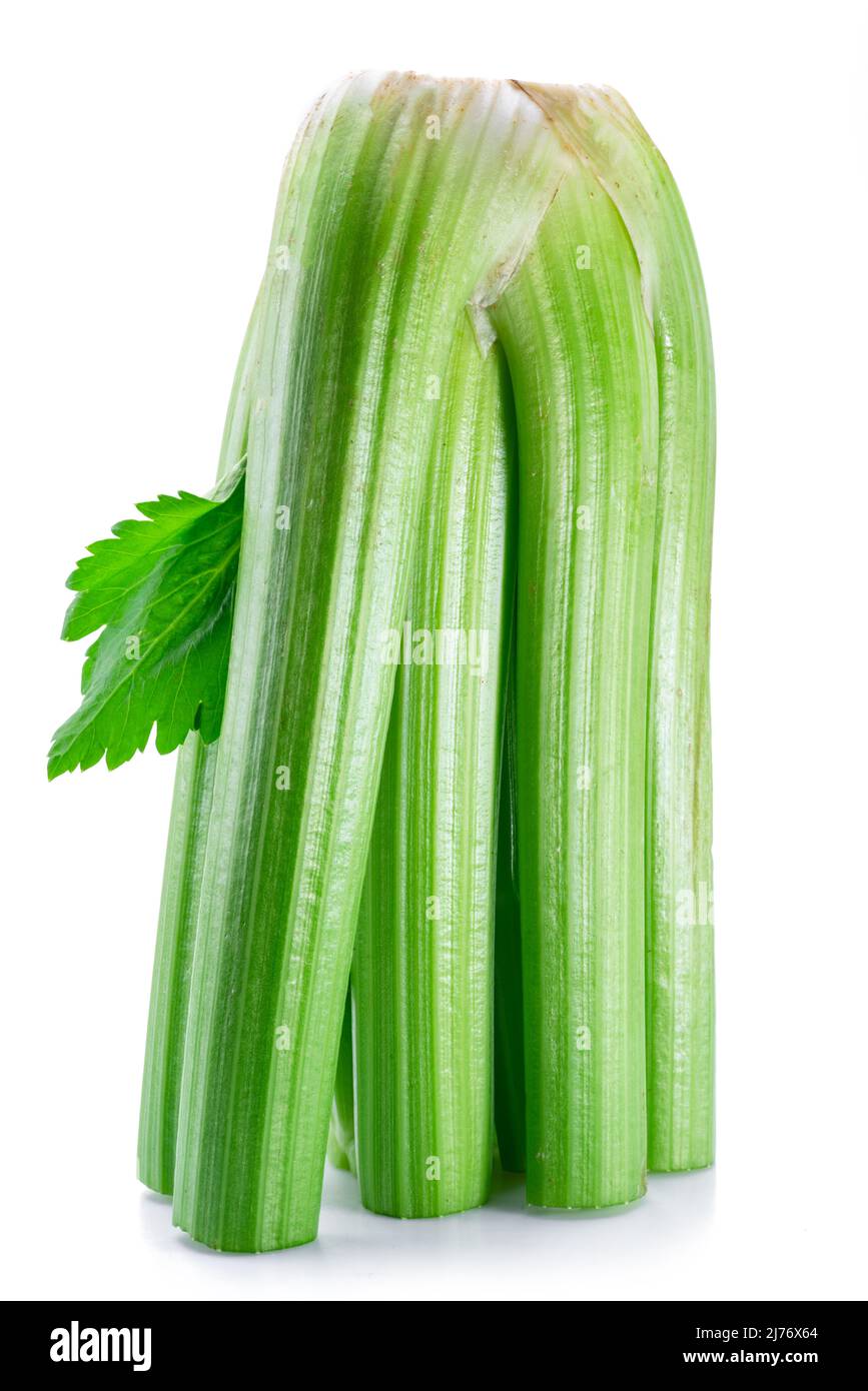 Fresh celery stalk isolated on white background Stock Photo - Alamy