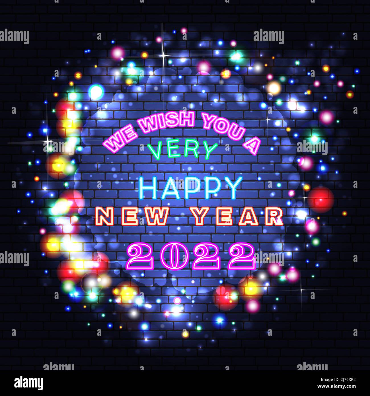 Neon glow new year Stock Vector Images - Alamy