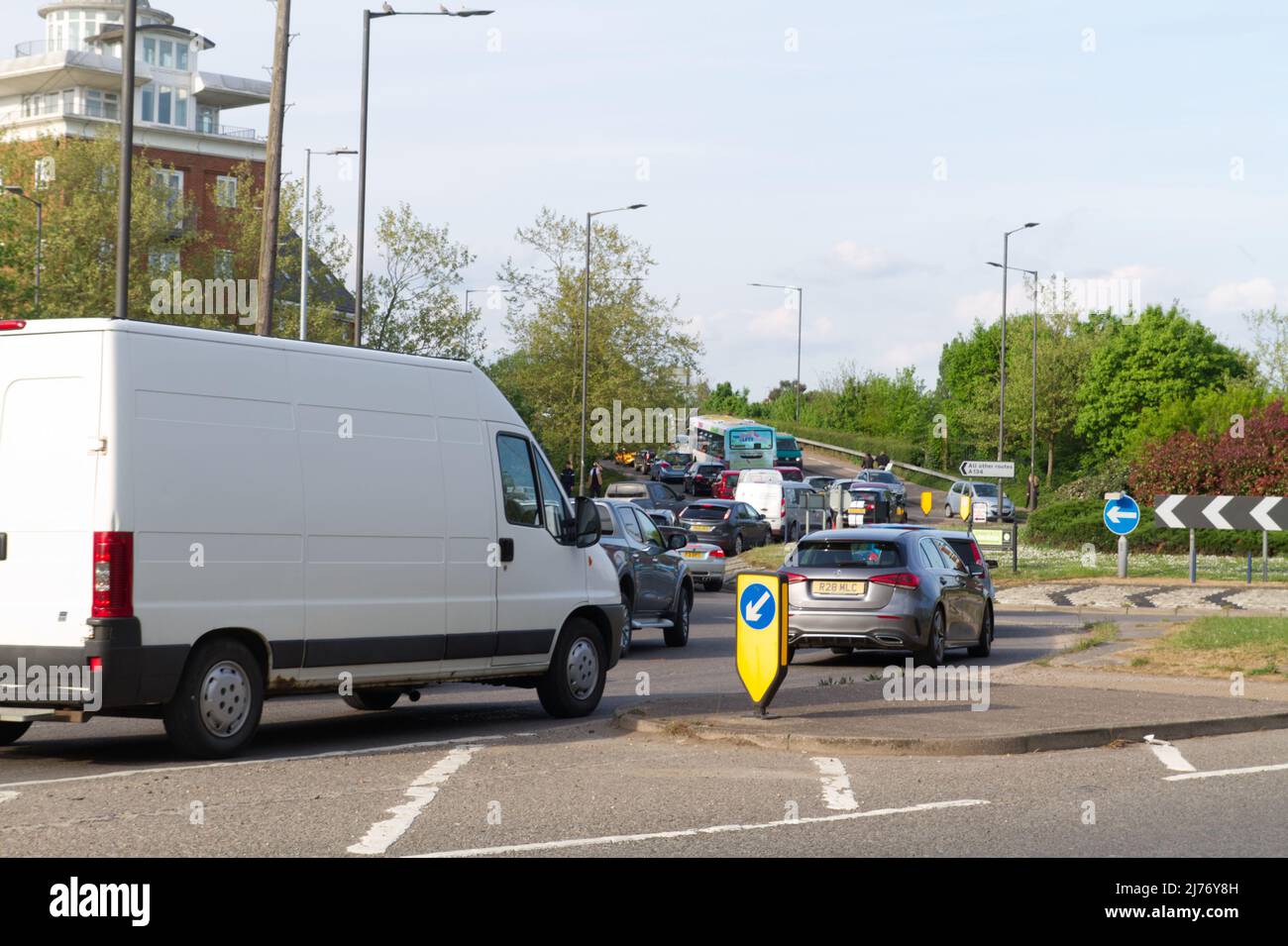 Traffic congestion at rush hour on the Eastern Approach road in the ...
