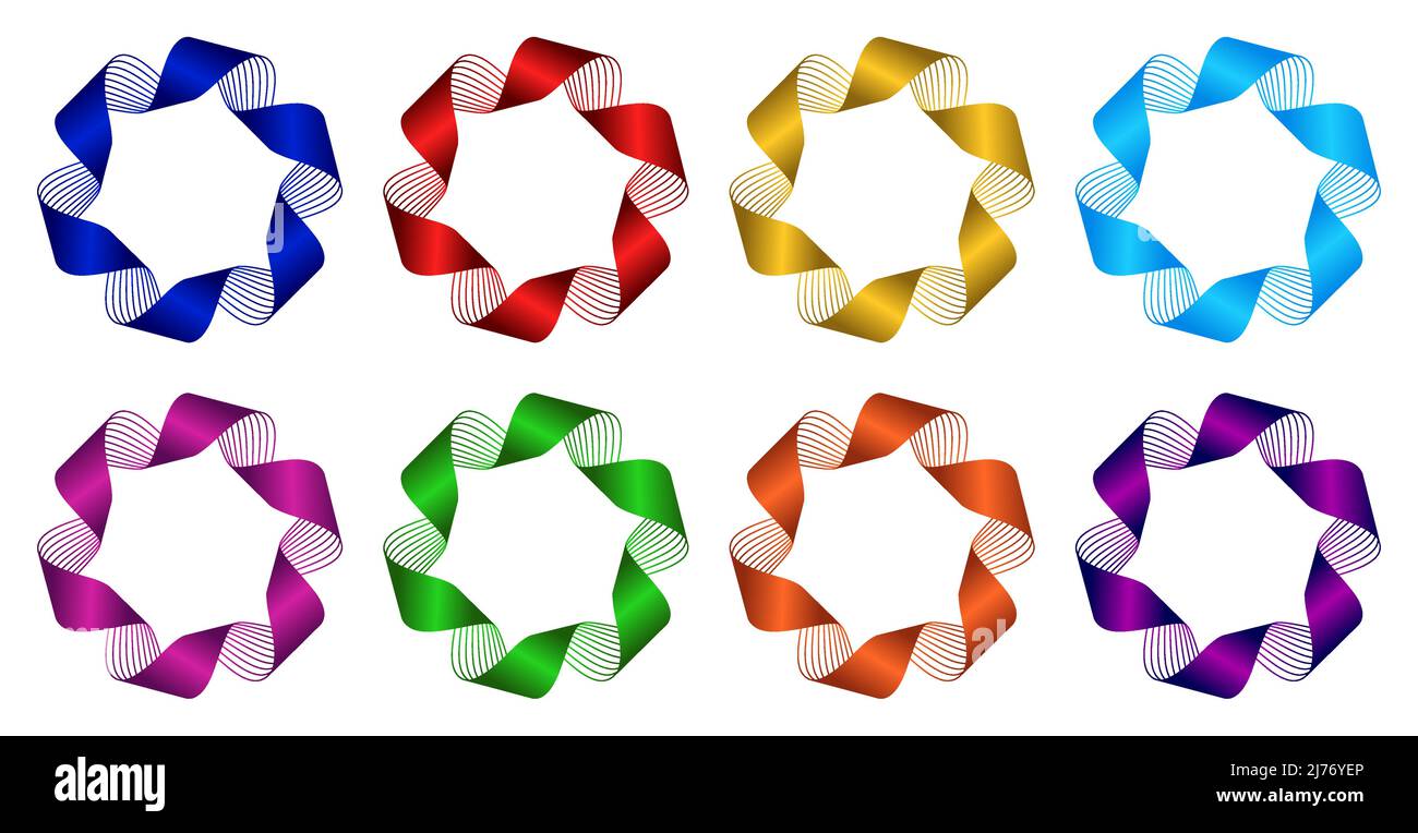 Folded Circle Ribbons With Inner Texture Stock Vector Image & Art - Alamy
