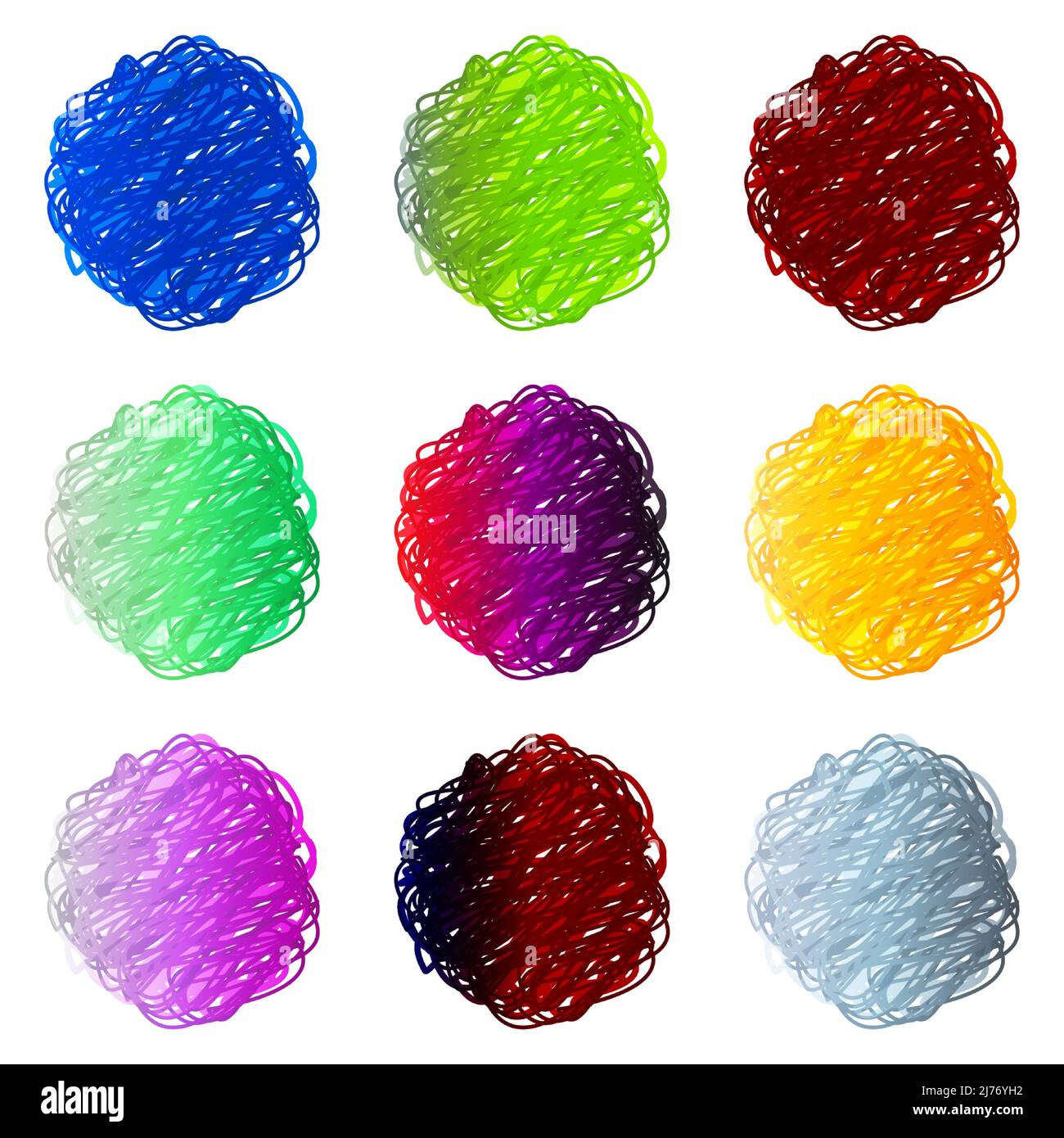 Colorful vector rough doodle Cut Out Stock Images & Pictures - Alamy