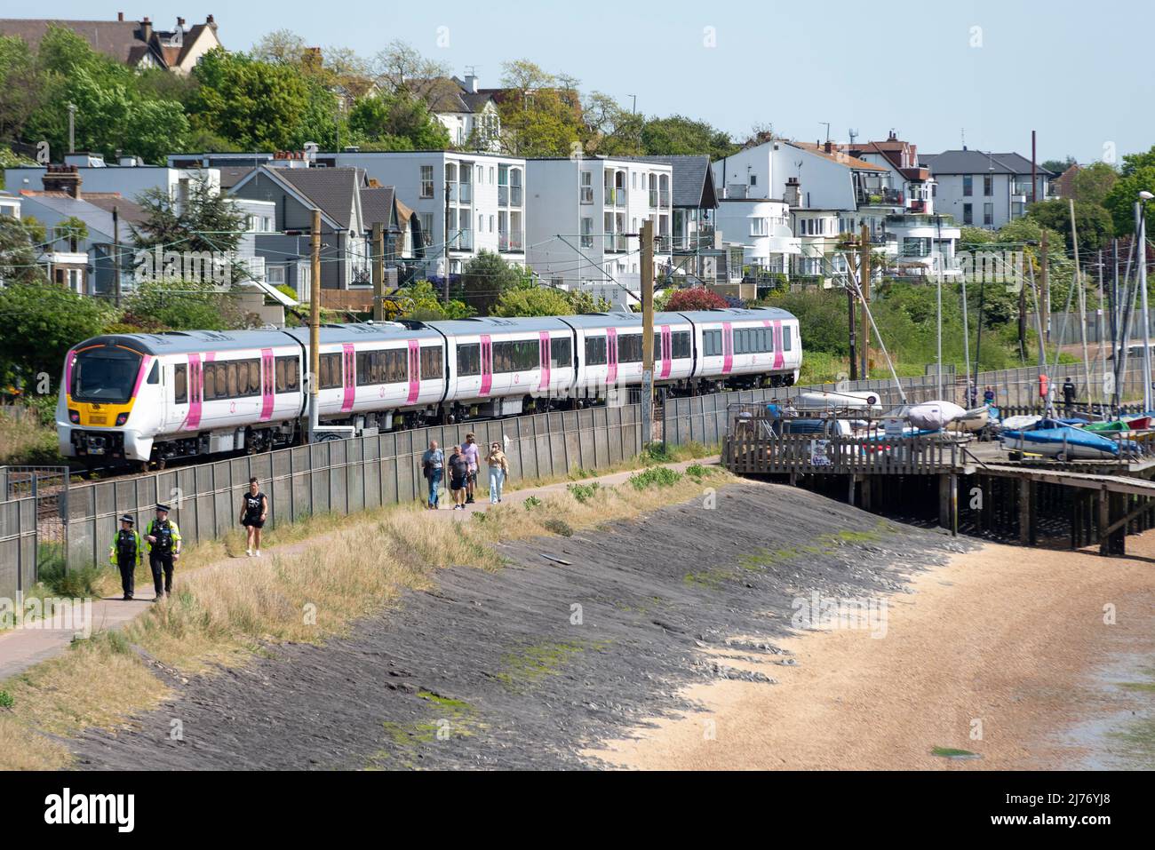 New C2C Class 720 train on a test run at Chalkwell, Southend on Sea ...