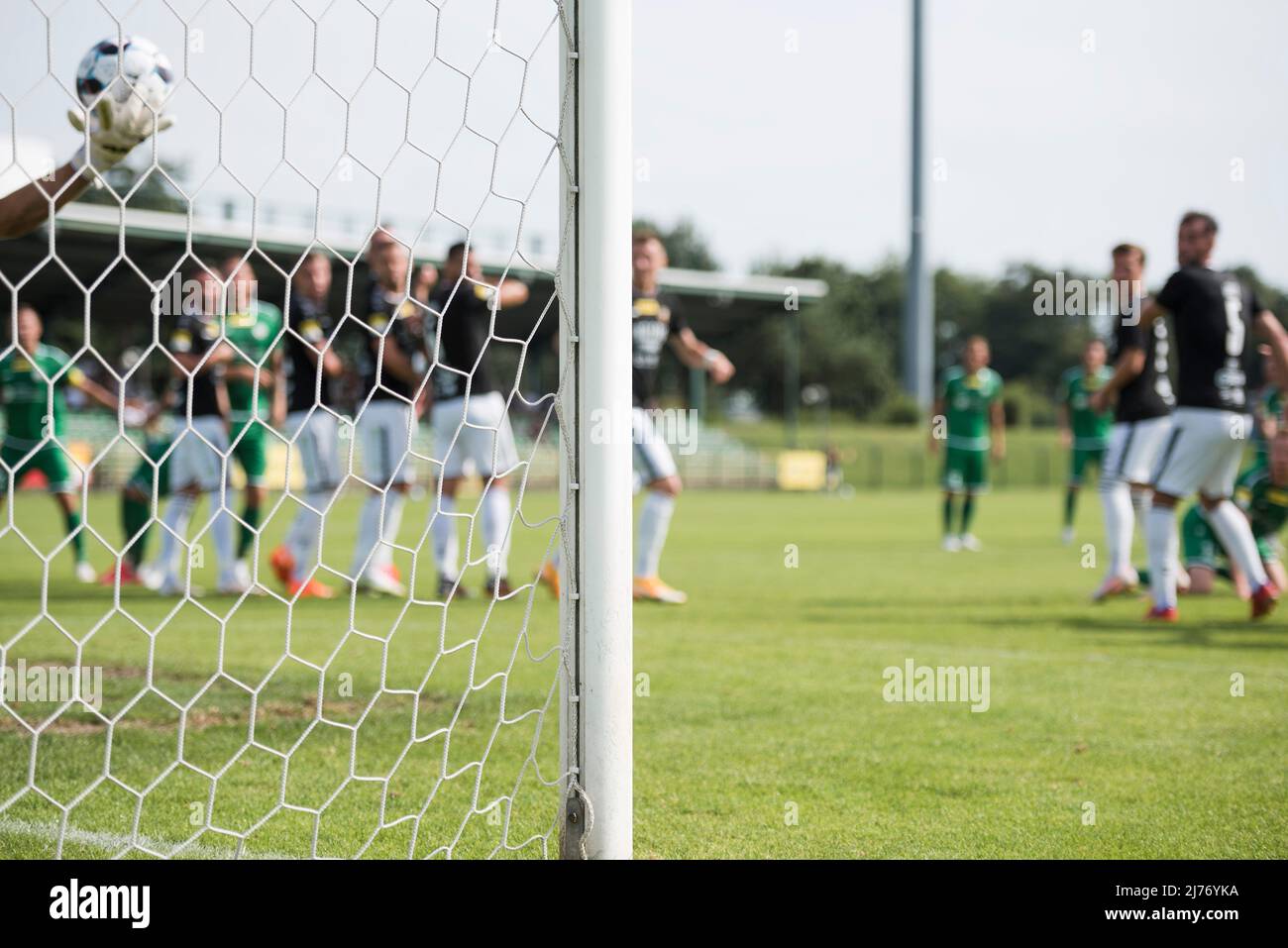 Football goal post and ball kick hi-res stock photography and images ...