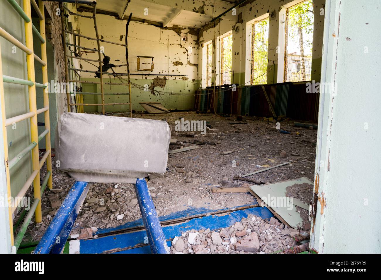 May 6, 2022, Luch, Mykolaiv's Oblast, Ukraine: Gymnasium destroyed by ...