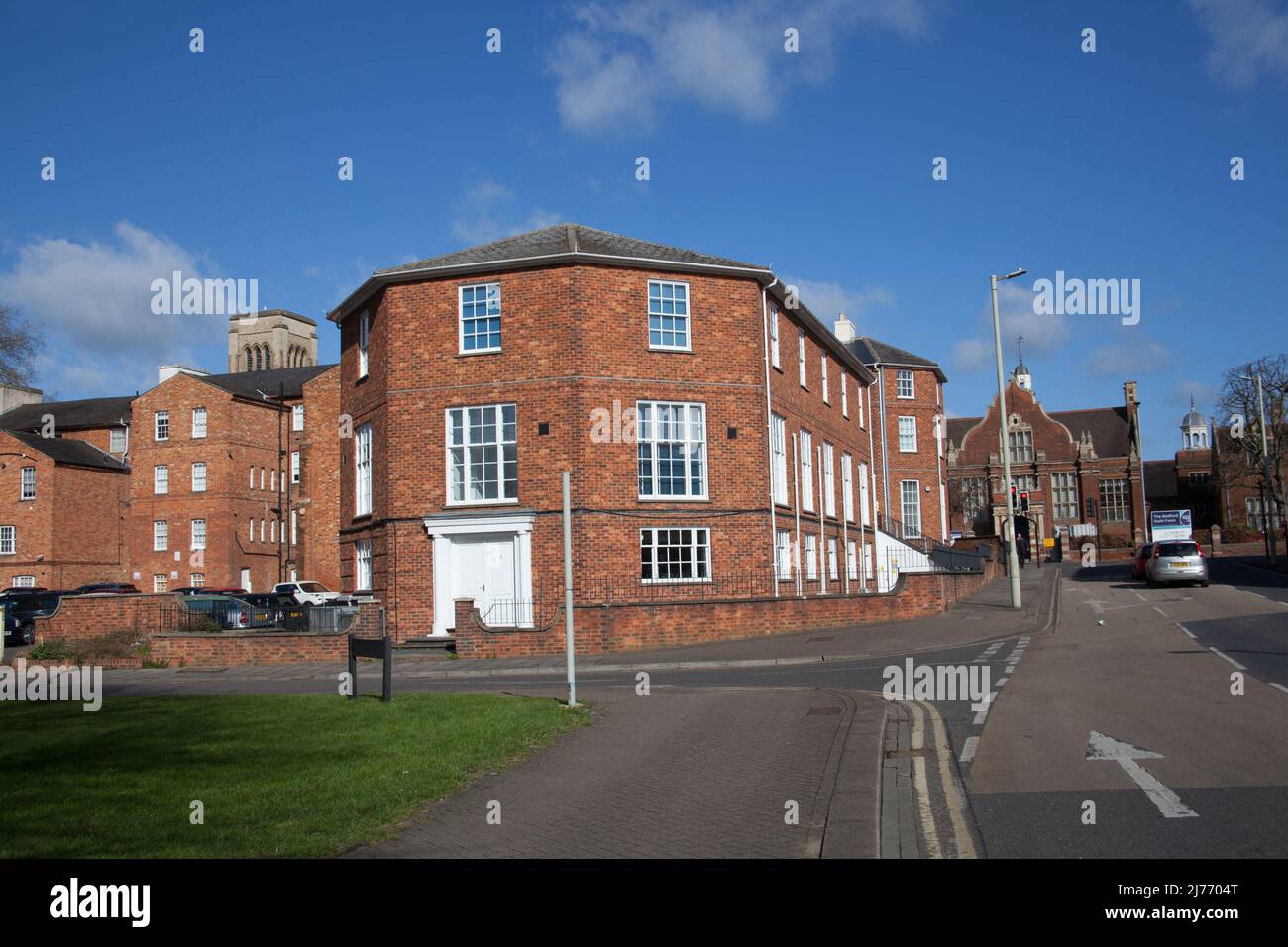 Views of buildings on Beckett Street in Bedford in the UK Stock Photo ...