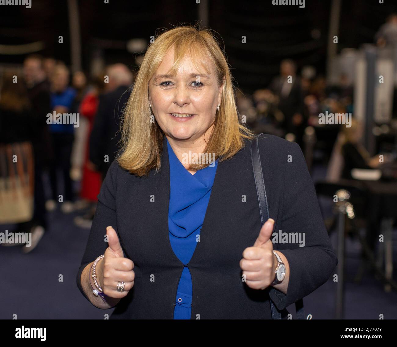 DUP's Michelle Mcllveen gives the thumbs up at the Titanic Exhibition ...