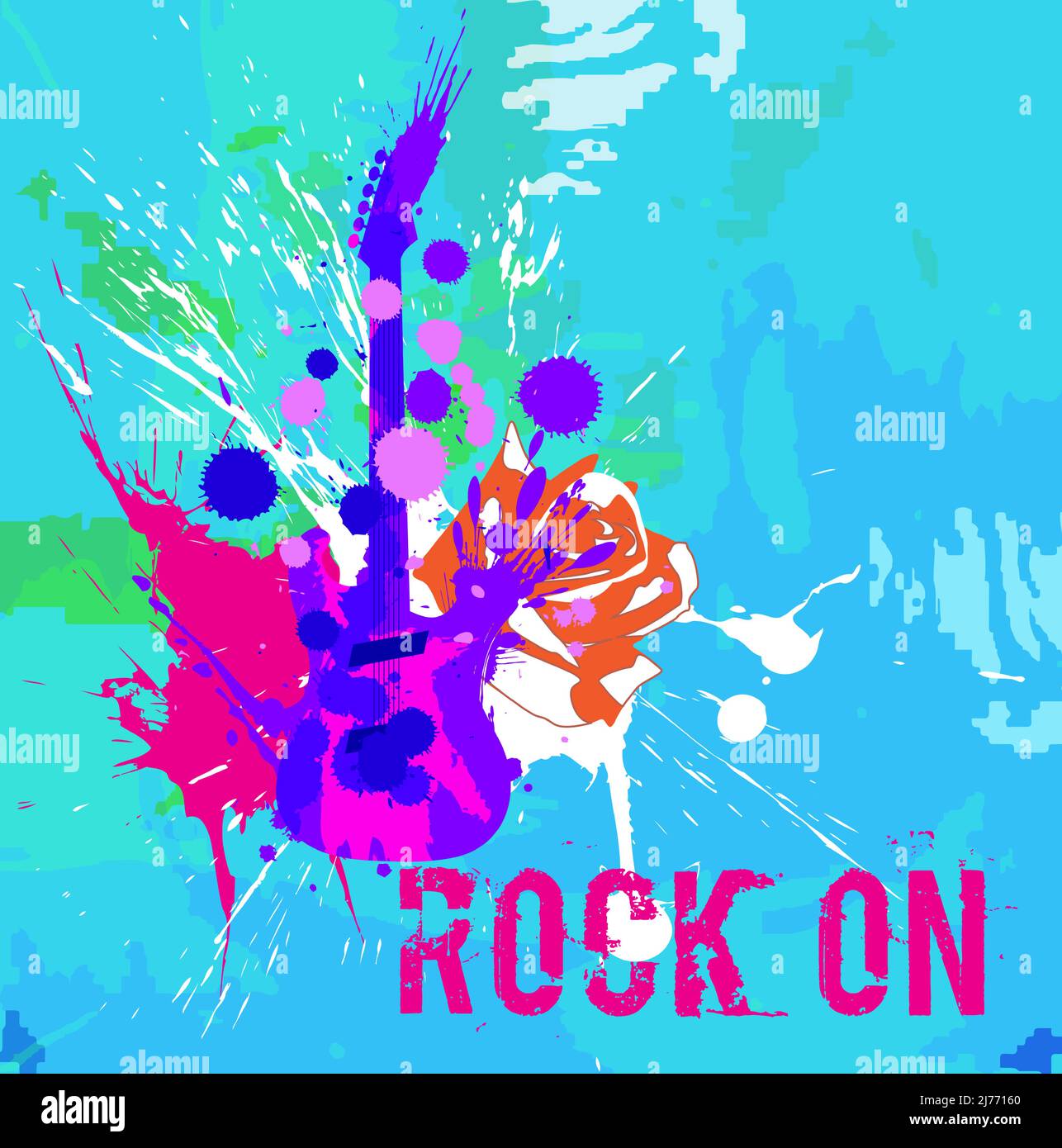 Blue Rock Festival Concert Party Flyer Or Poster Design Template With ...