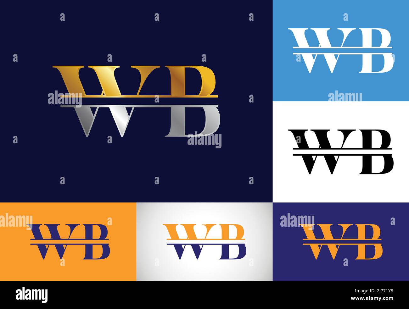 Initial Monogram Letter W B Logo Design. Graphic Alphabet Symbol For ...