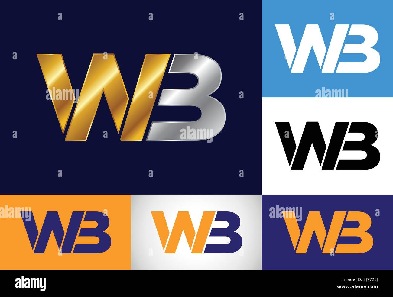 Initial Monogram Letter W B Logo Design. Graphic Alphabet Symbol For ...