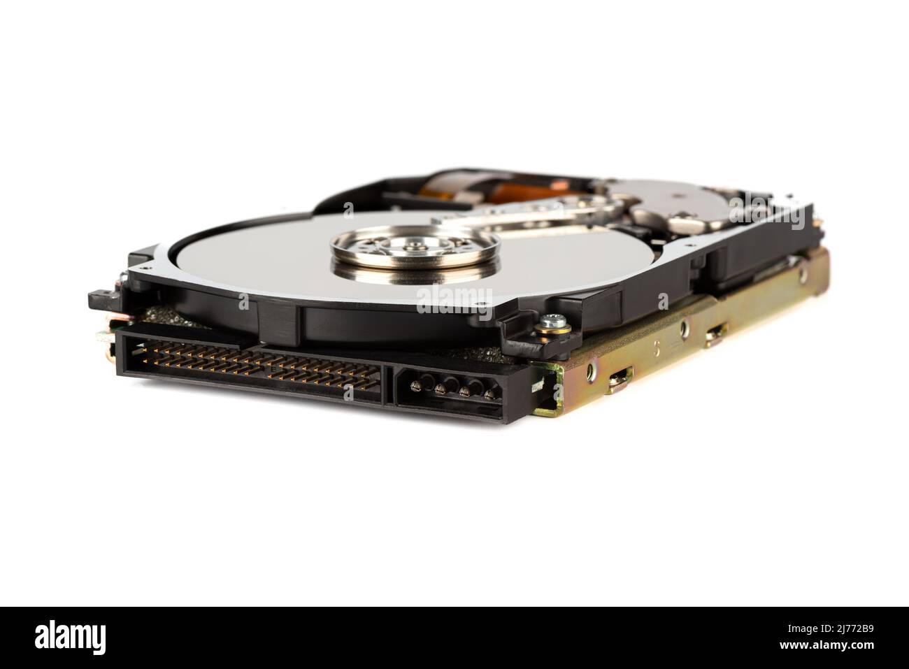 Computer hard drive on a white background with sharpness in the ...