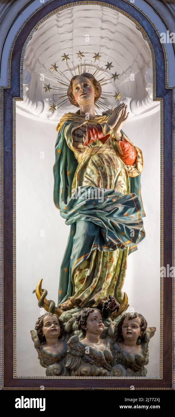 Monopoli Italy March 6 2022 The Baroque Carved Polychrome Statue