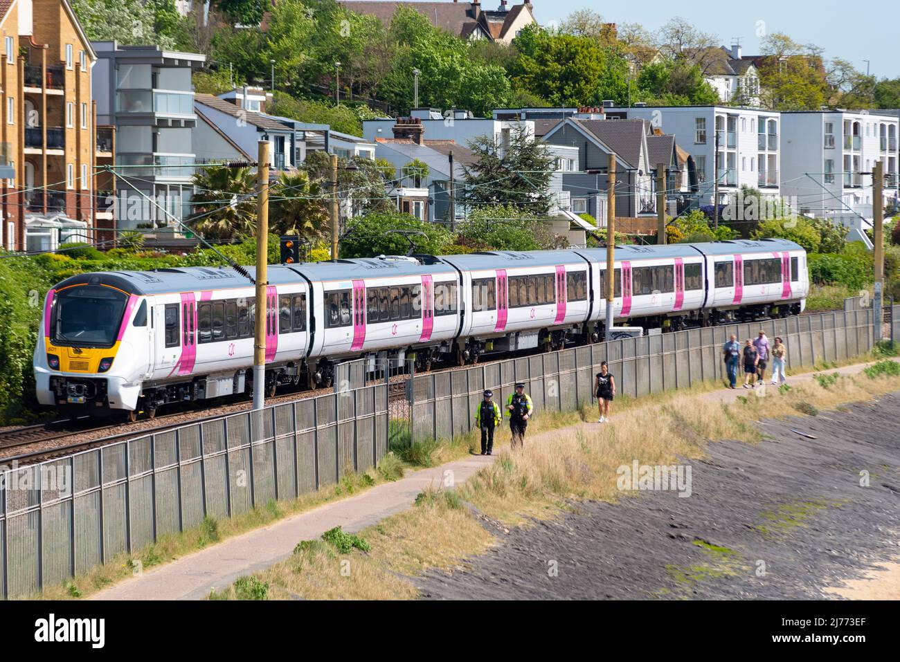 New C2C Class 720 train on a test run at Chalkwell, Southend on Sea ...
