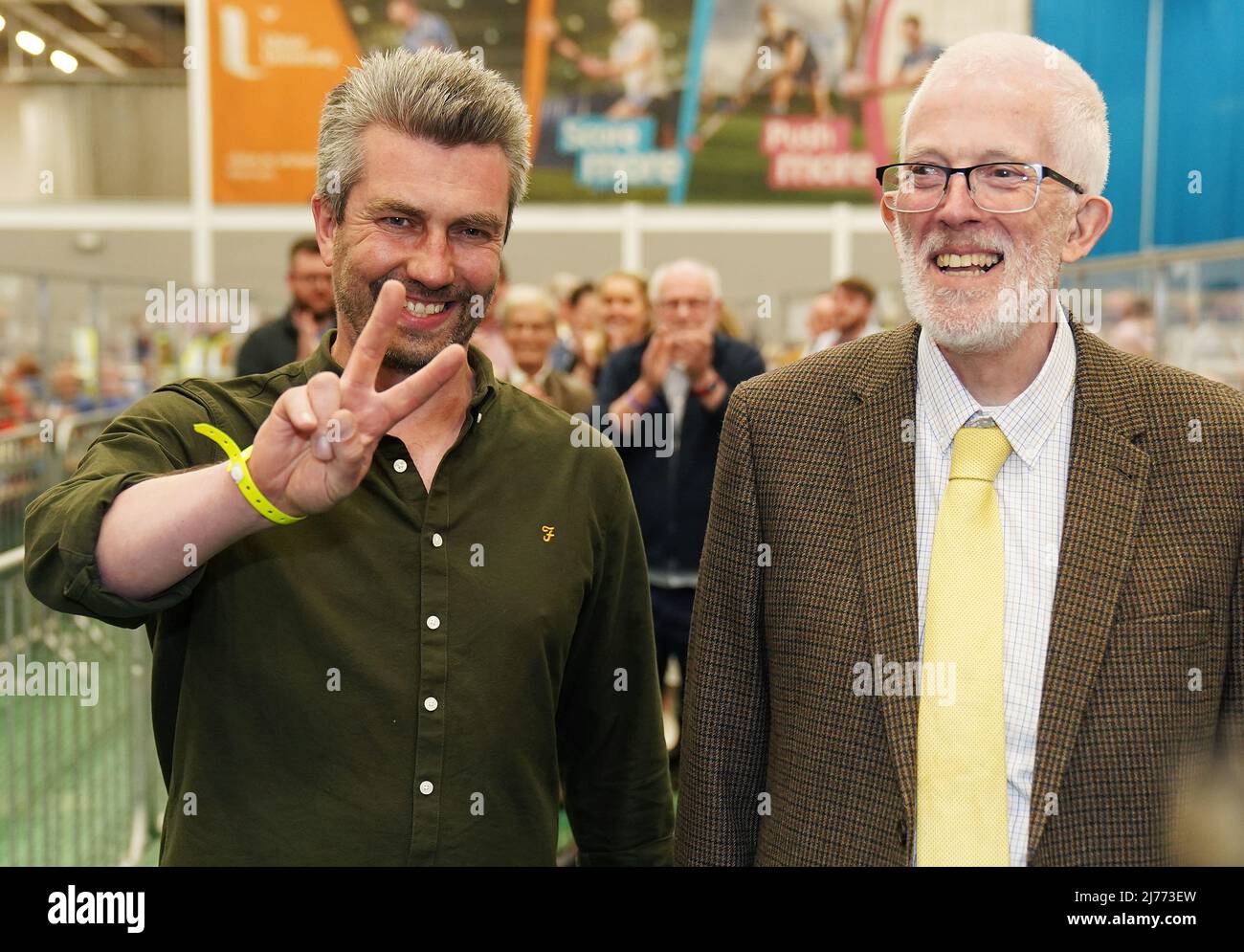 Alliance Party candidates Danny Donnelly (left) and Stewart Dickson ...