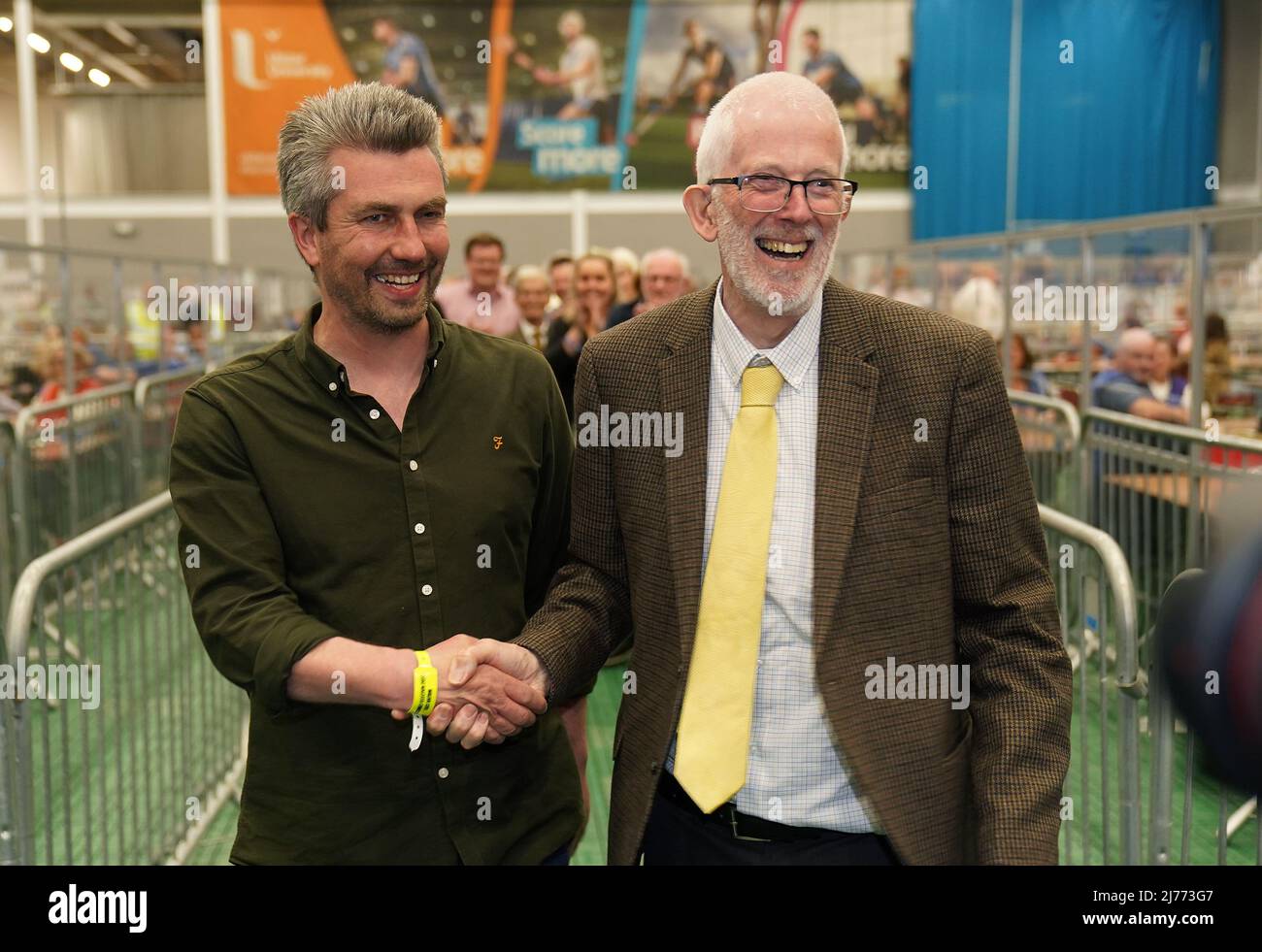 Alliance Party candidates Danny Donnelly (left) and Stewart Dickson ...