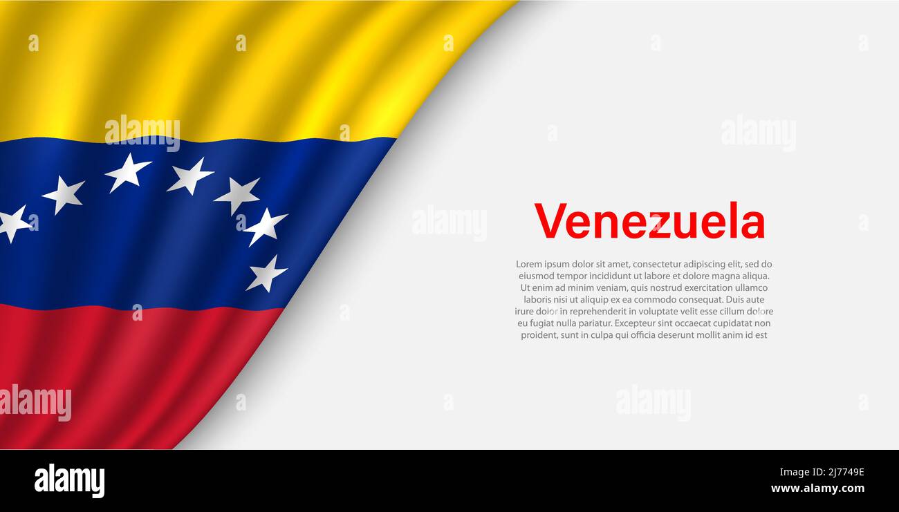 Wave flag of Venezuela on white background. Banner or ribbon vector ...