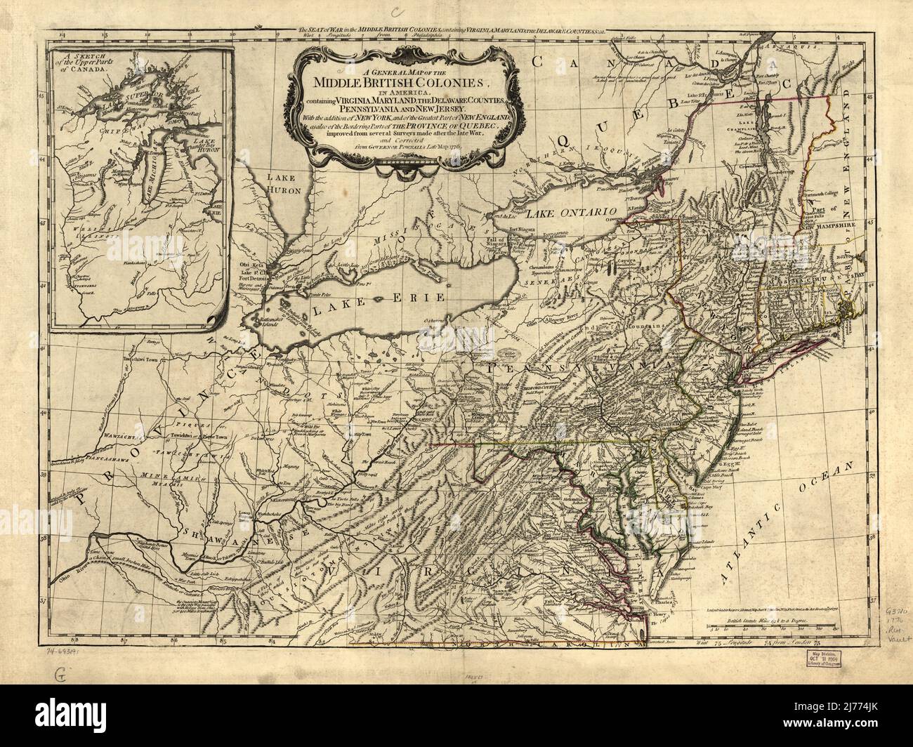 Middle colonies map hi-res stock photography and images - Alamy