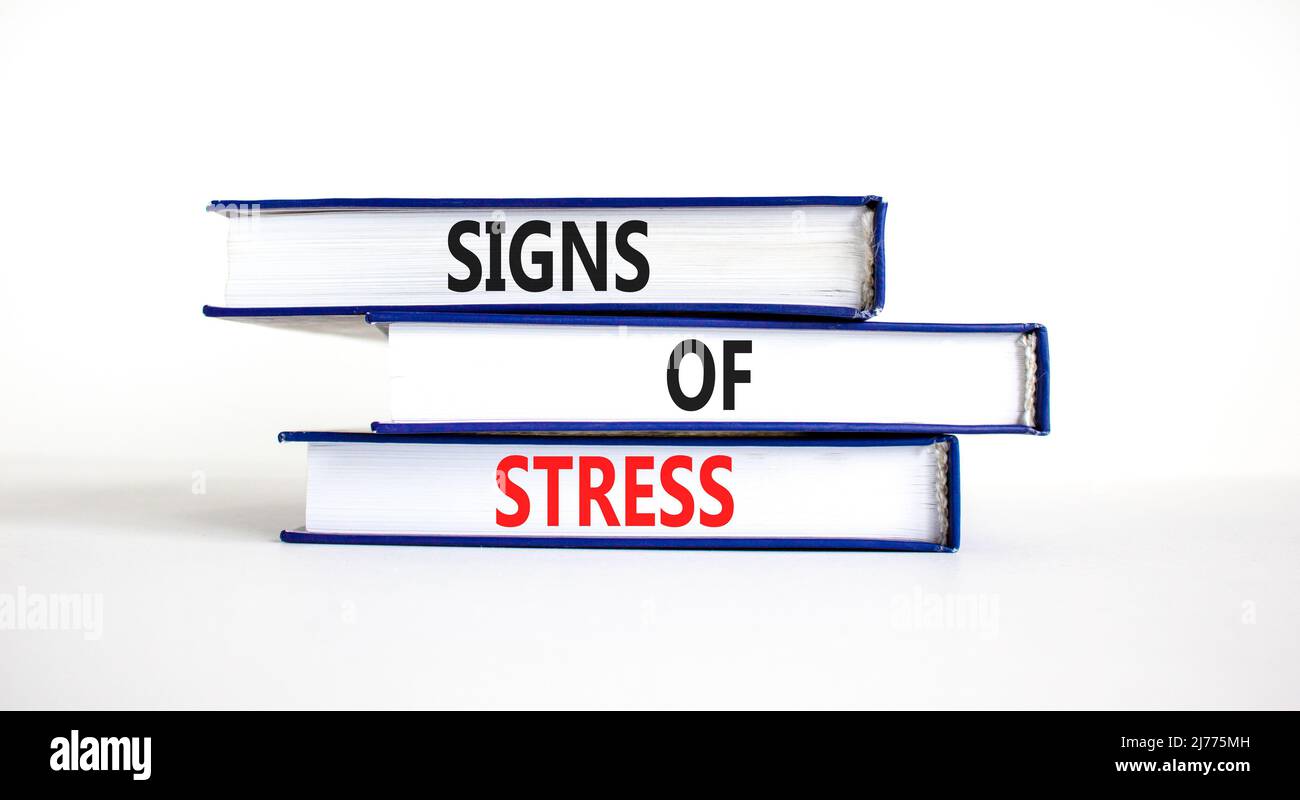 Signs of stress symbol. Concept words Signs of stress on books ...