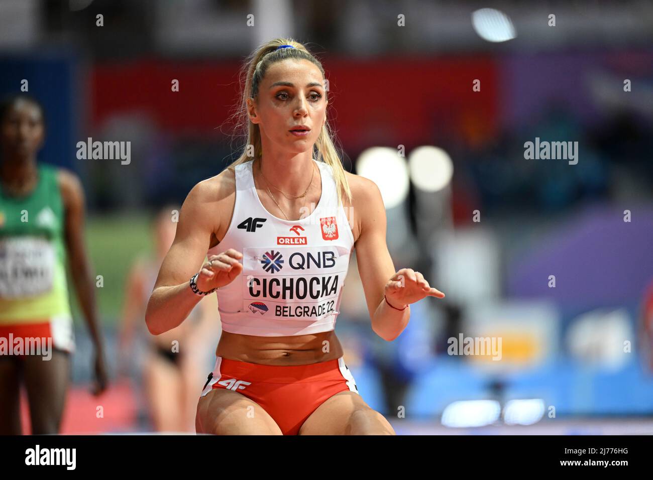Angelika Cichocka participating in the Belgrade 2022 World Indoor ...