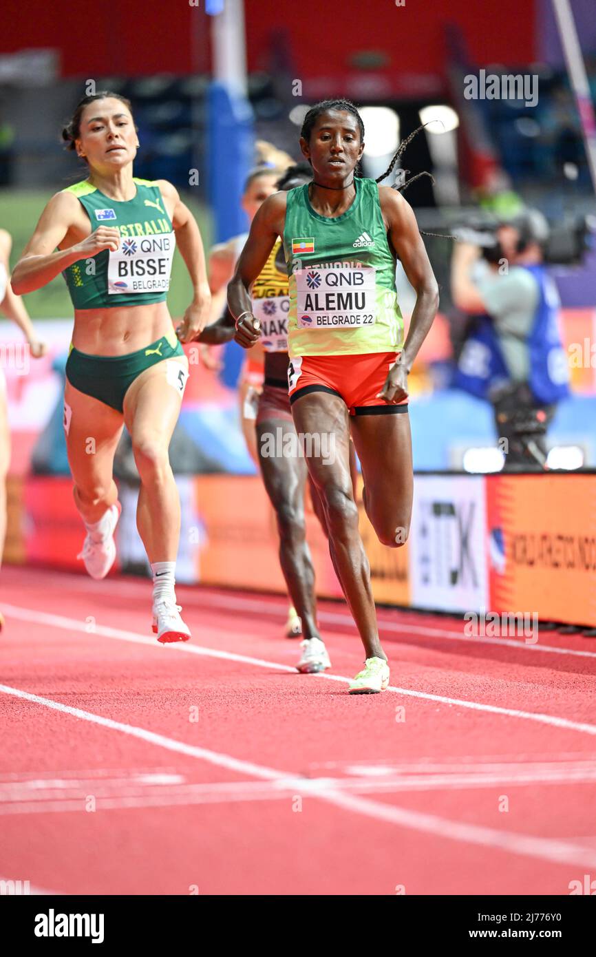 Habitam Alemu participating in the Belgrade 2022 World Indoor ...