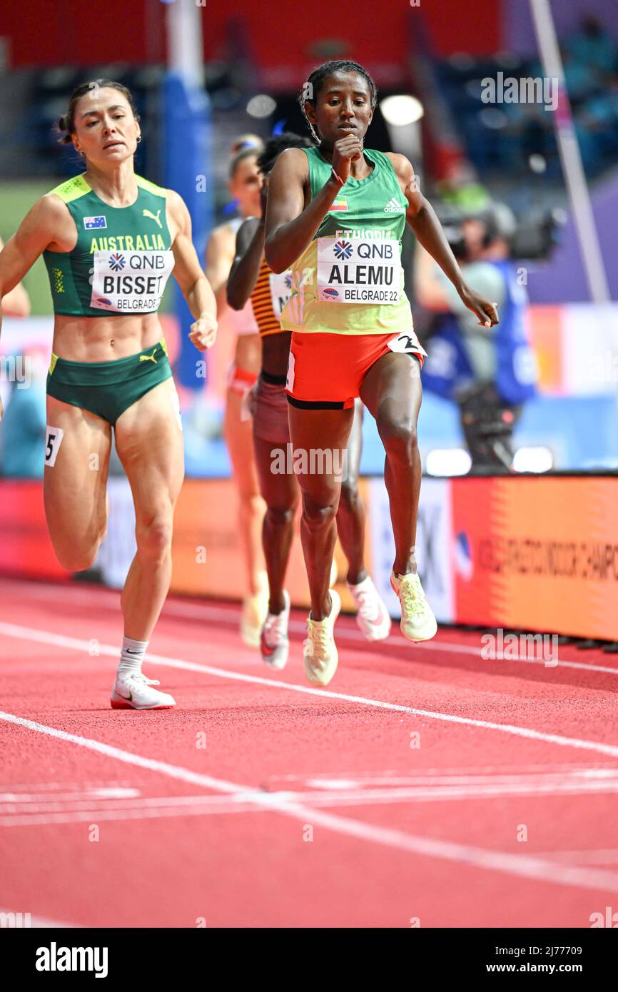 Habitam Alemu participating in the Belgrade 2022 World Indoor ...