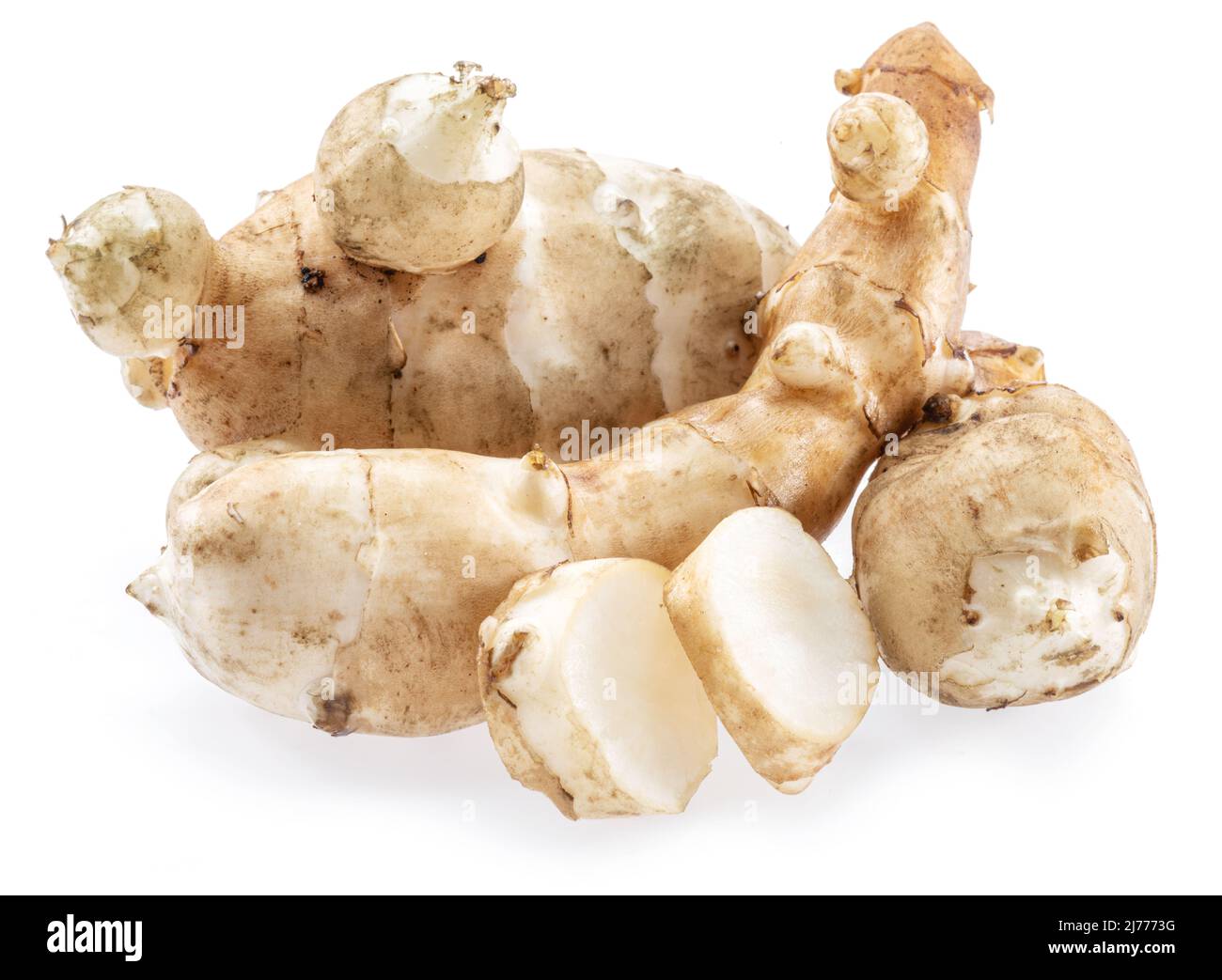 Jerusalem artichoke roots isolated on white background Stock Photo - Alamy
