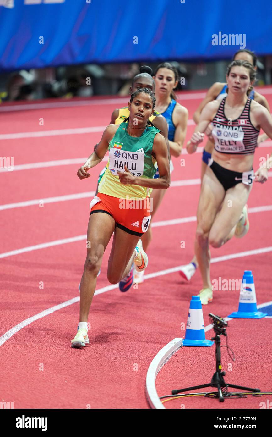 Freweyni Hailu participating in the Belgrade 2022 World Indoor ...