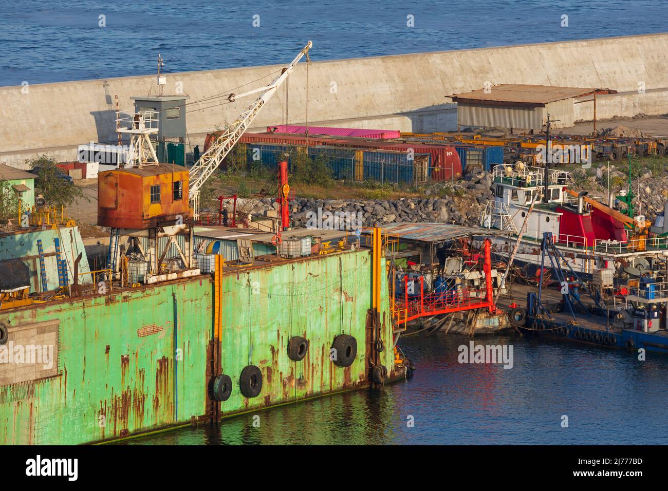 Floating drydock, Port of Ensenada, Baja california, Mexico Stock Photo ...
