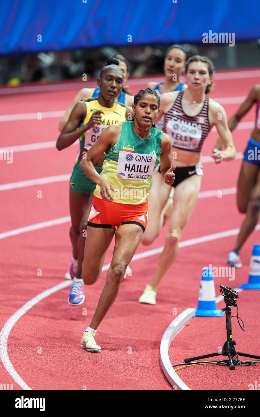 Freweyni Hailu participating in the Belgrade 2022 World Indoor ...