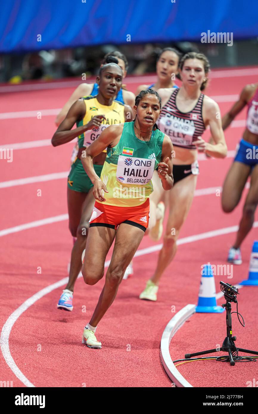 Freweyni Hailu participating in the Belgrade 2022 World Indoor ...