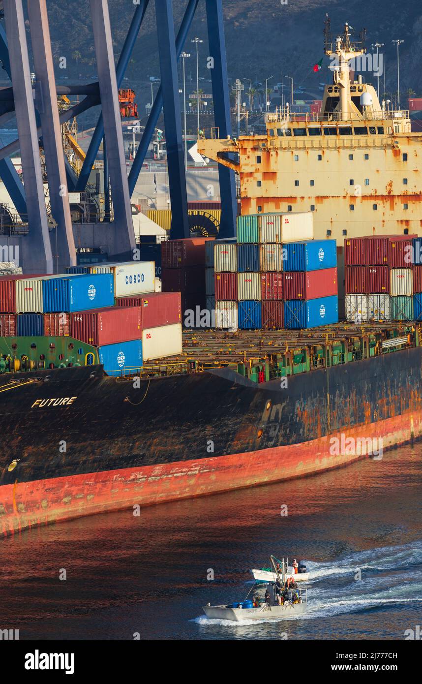 Container ship Future, Ensenada International Conatainer Terminal, Baja ...