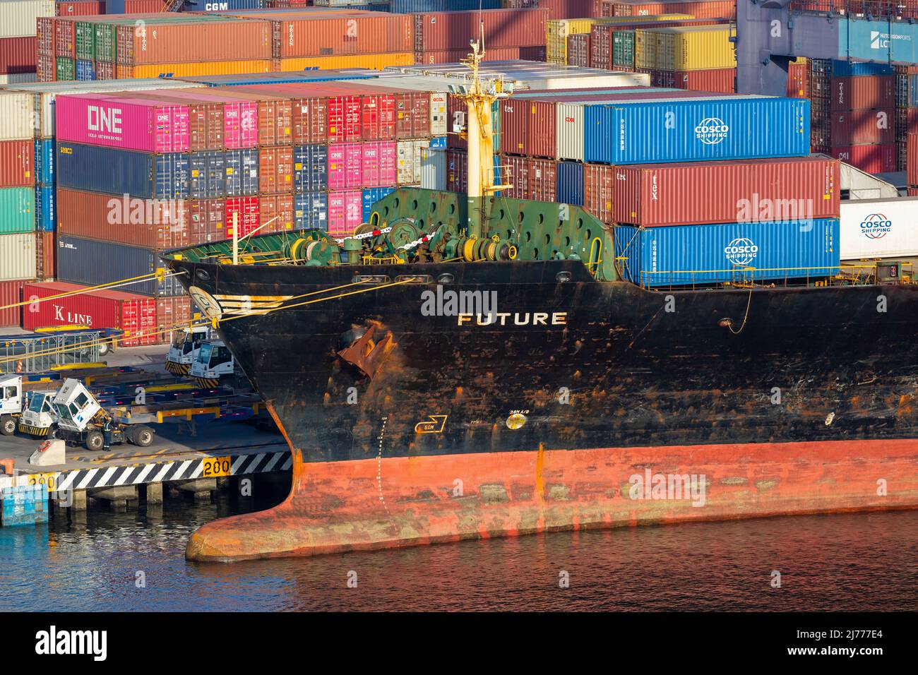 Container ship Future, Ensenada International Conatainer Terminal, Baja ...