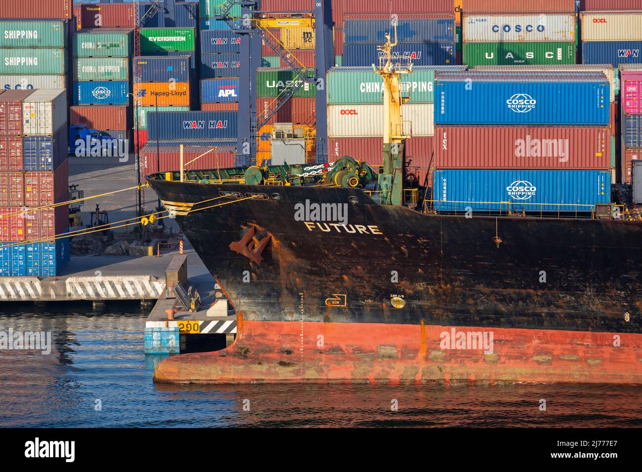 Container ship Future, Ensenada International Conatainer Terminal, Baja ...