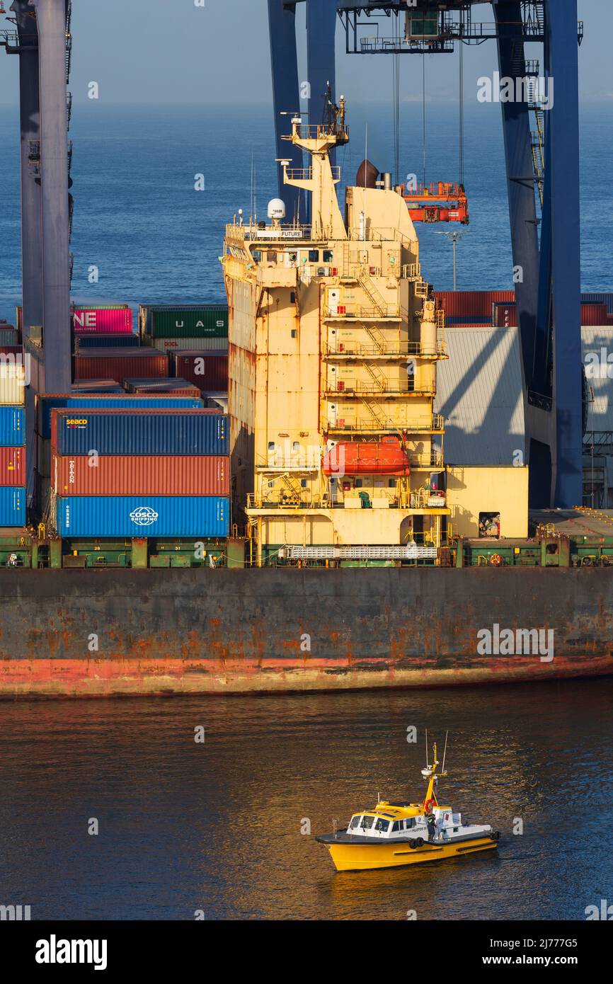 Container ship Future, Ensenada International Conatainer Terminal, Baja ...