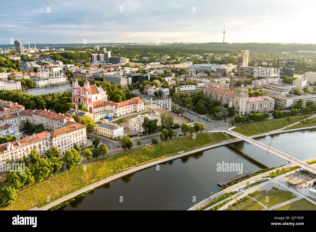 Aerial view of Vilnius Old Town, one of the largest surviving medieval ...