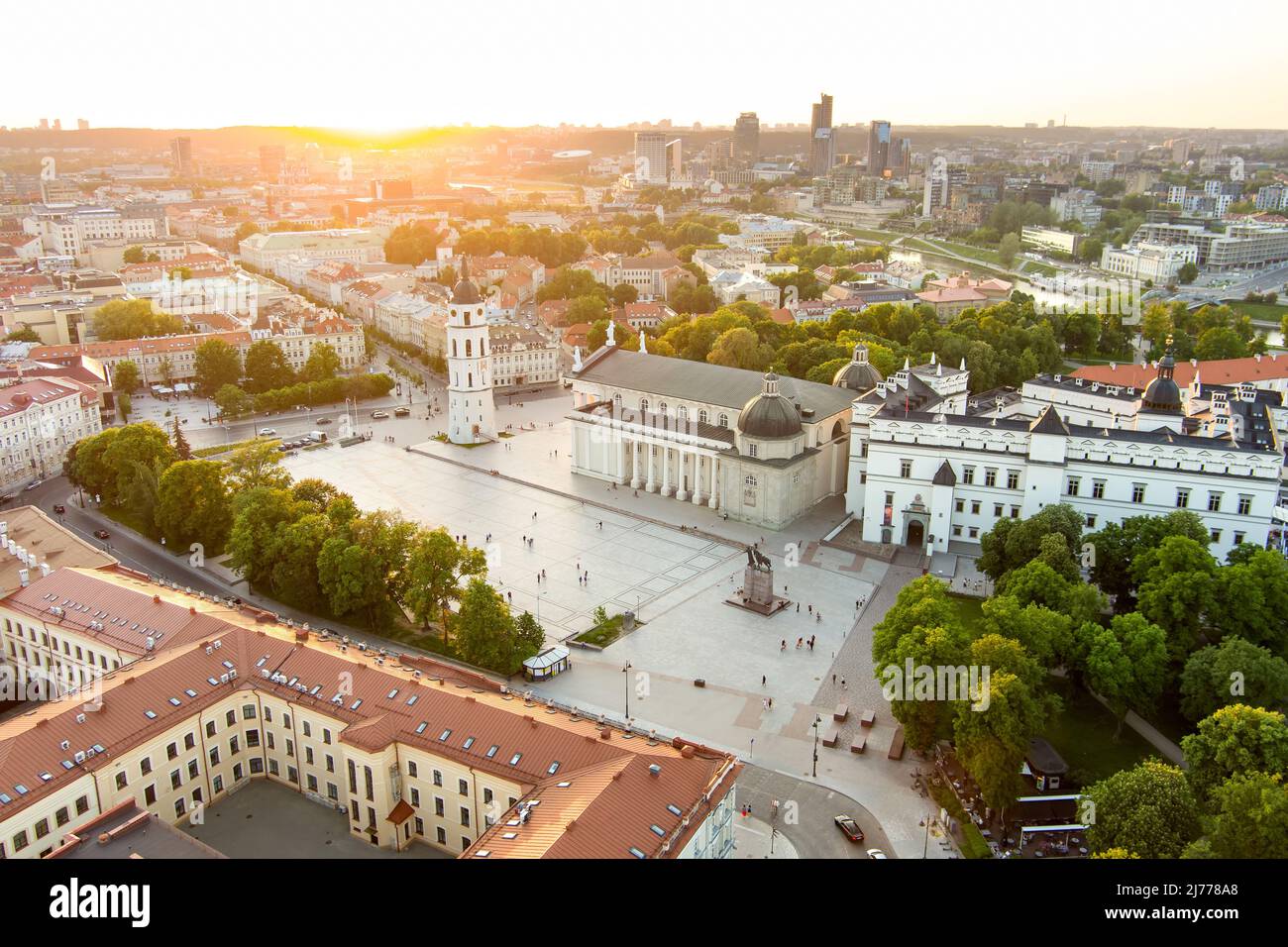 Aerial view of Vilnius Old Town, one of the largest surviving medieval ...