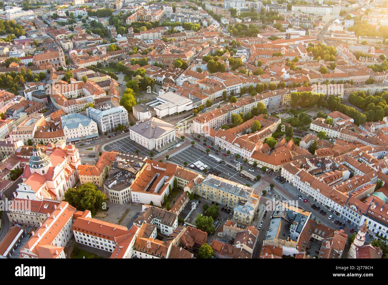 Aerial view of Vilnius Old Town, one of the largest surviving medieval ...