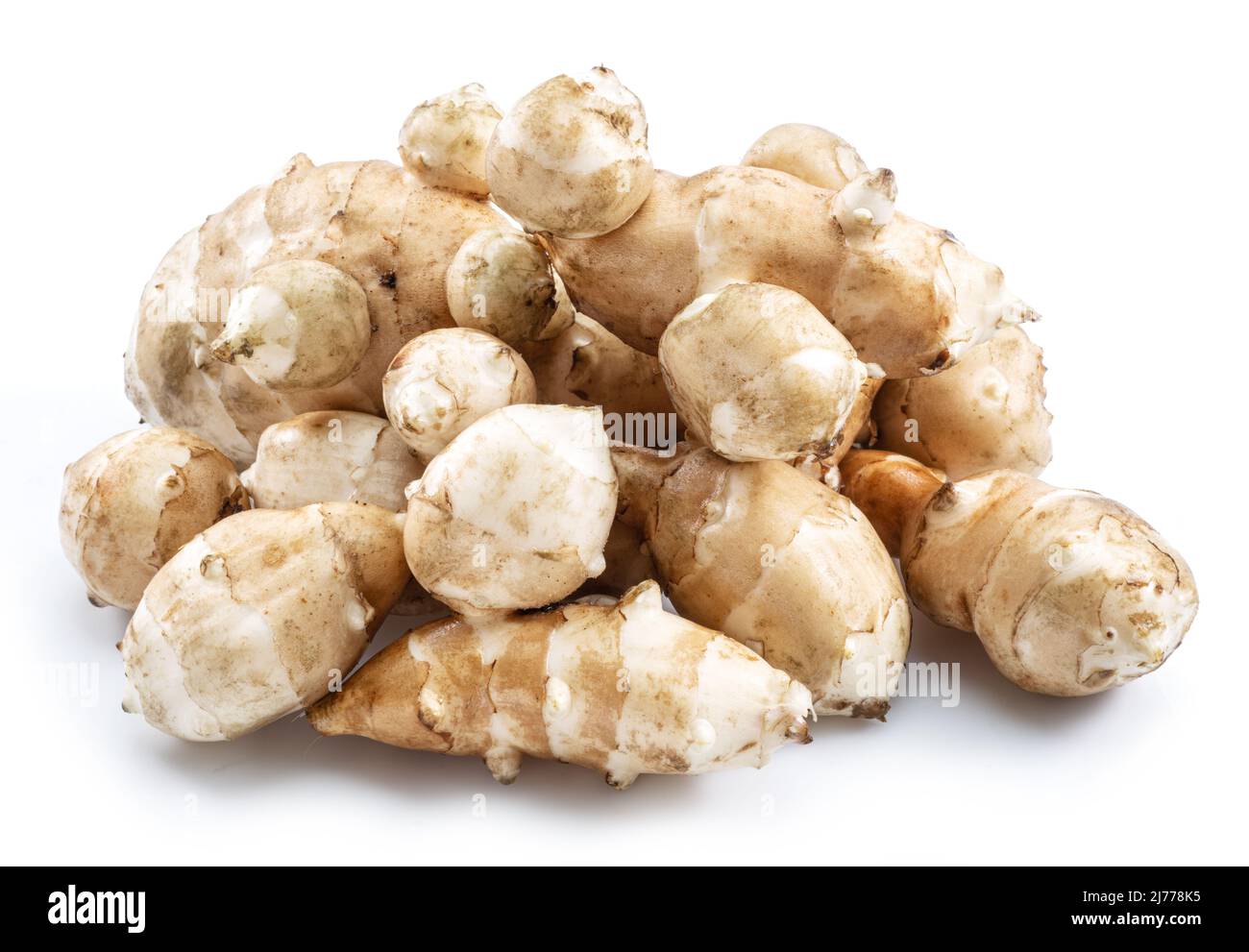 Jerusalem artichoke roots isolated on white background Stock Photo - Alamy