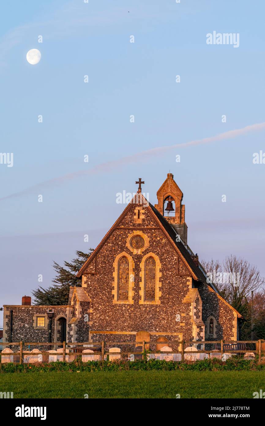 19th century flint stone church of St Mary the Virgin built in the ...