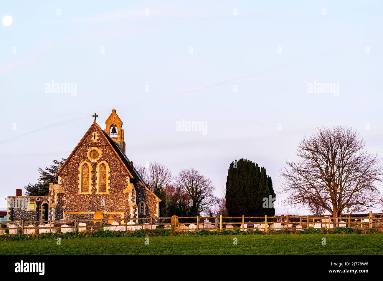 19th century flint stone church of St Mary the Virgin built in the ...